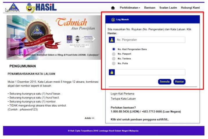 Cara-Cara Isi e-Filing Cukai Pendapatan Di Sistem ezHASiL Kali Pertama ...