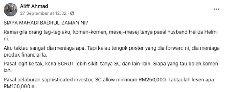 Gelaran Datuk Seri Suami Heliza Helmi Didakwa Tiada Dalam Sistem ...