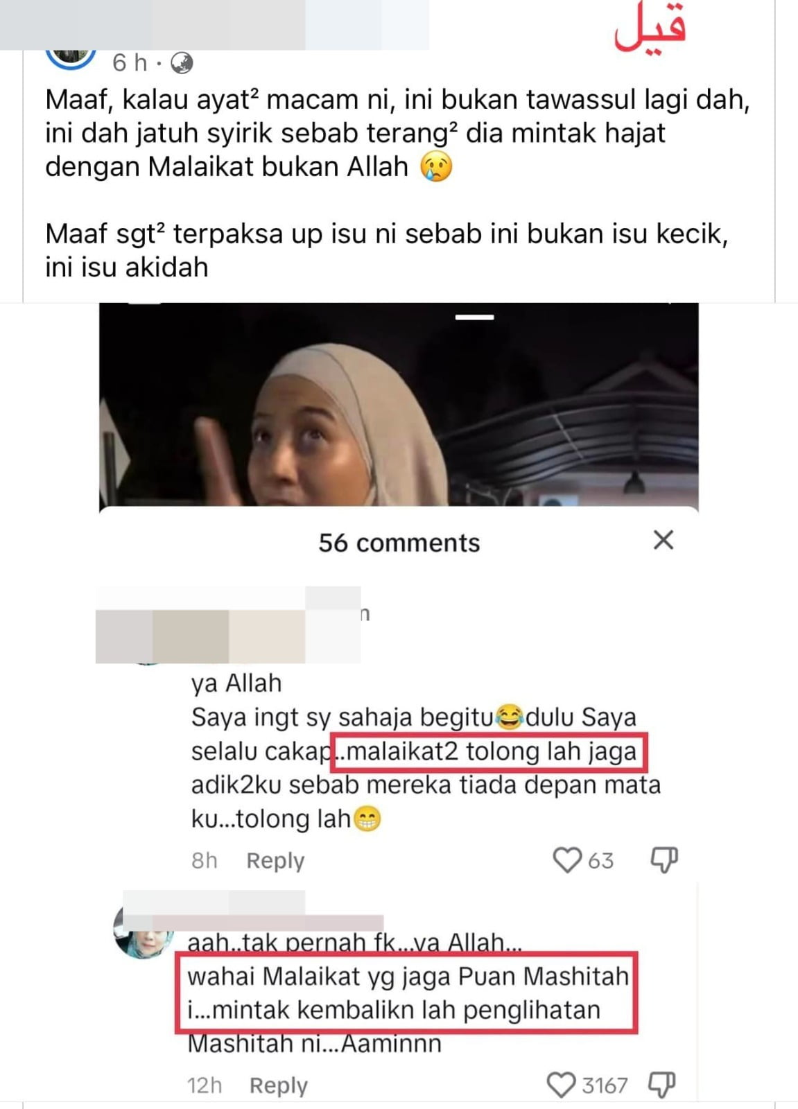 Isu Minta Malaikat Sampaikan Doa, Masitah Mohon Maaf Atas Kekeliruan ...