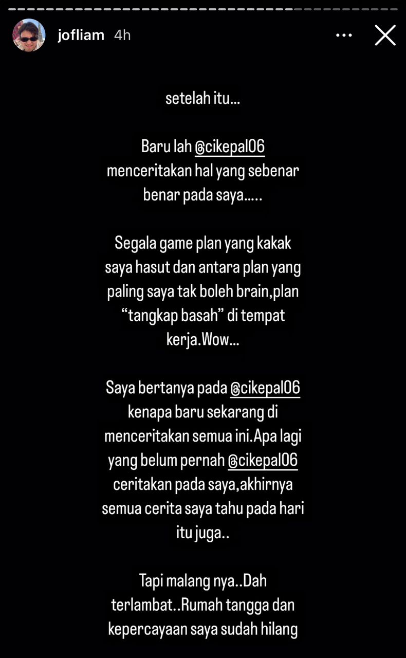 “Rumah Tangga Dan Kepercayaan Saya Sudah Hilang” – Jofliam Dedah ...