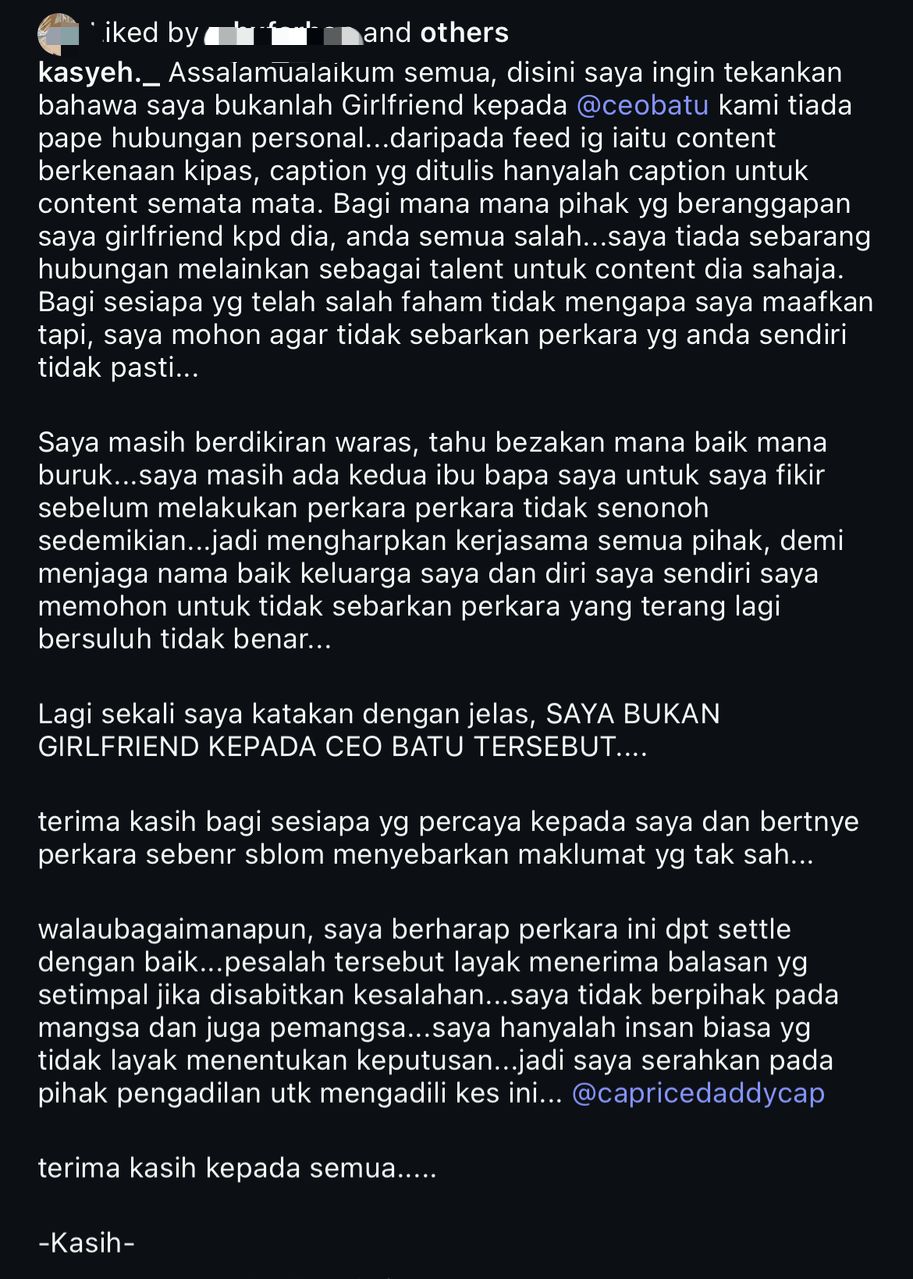Wanita Nafi Kekasih CEO Batu