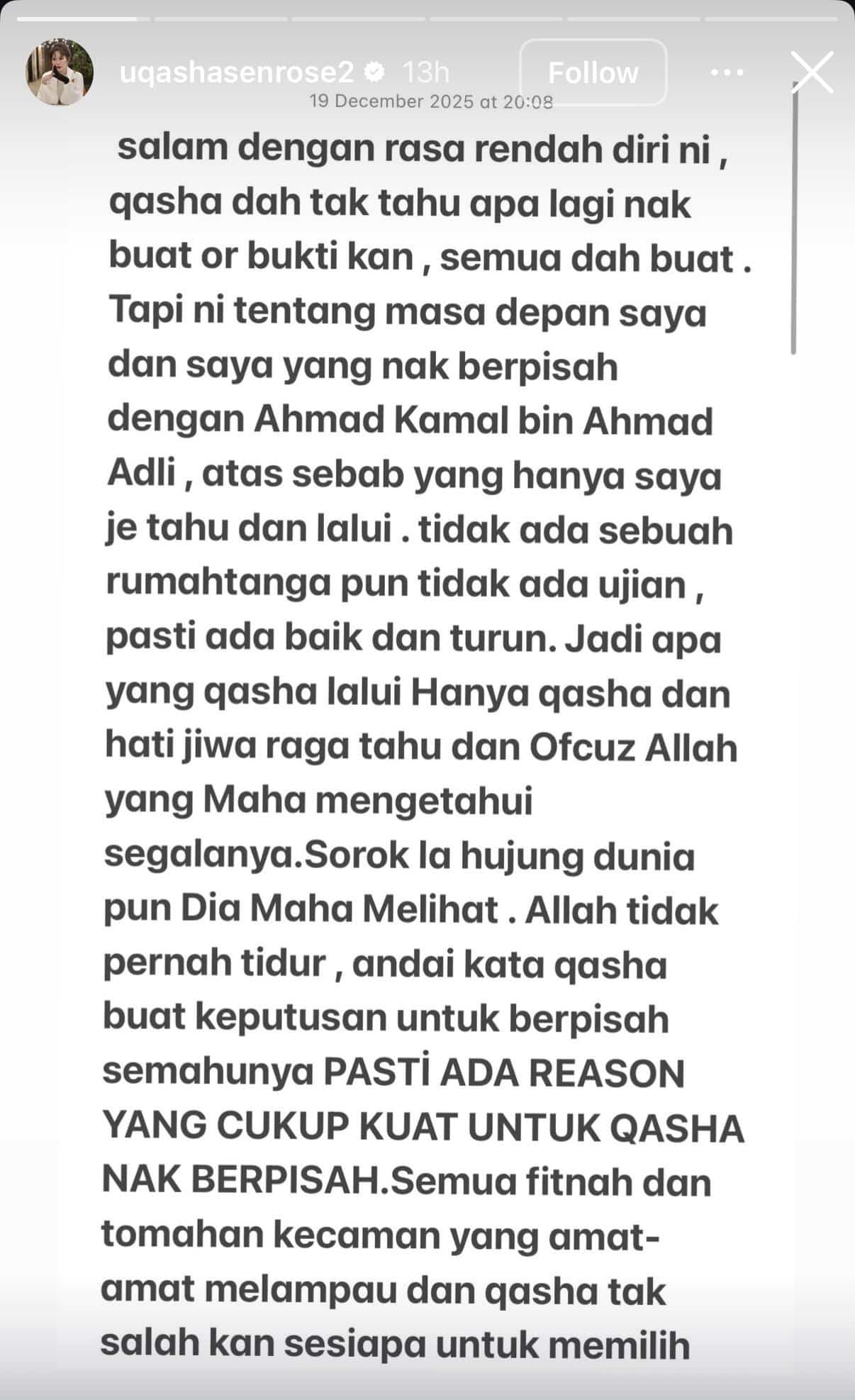 “Bukan Sebab Duit” – Uqasha Senrose Akhirnya Luahkan Segalanya Tentang ...