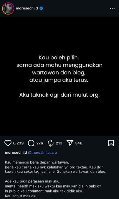 “Kau Comment Mak Aku Tak Didik Aku” – Puteri Balqis ‘Sound’ Mia Sara ...