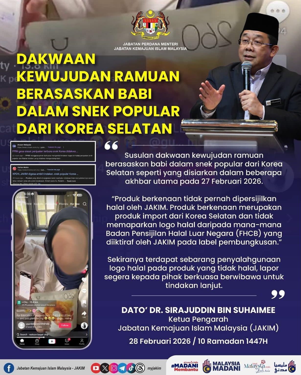JAKIM Beri Penjelasan Isu Snek Popular Dari Korea Selatan Didakwa Ada ...